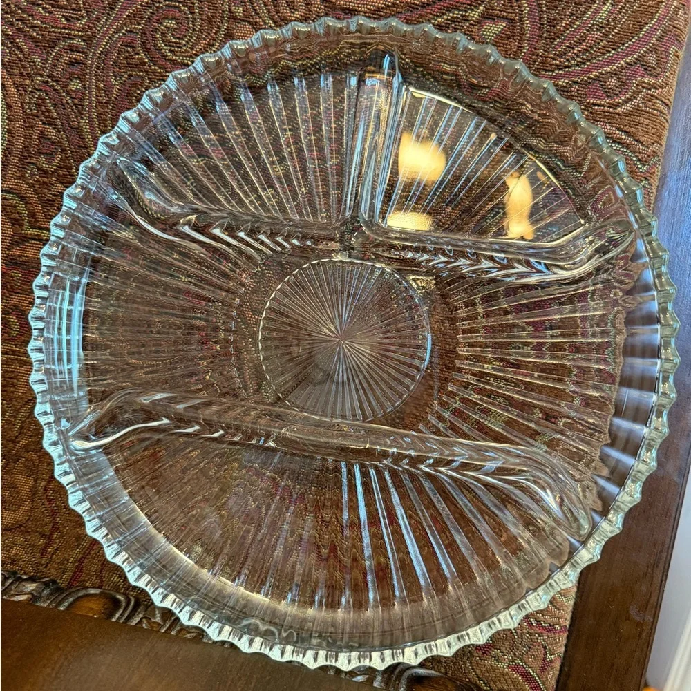 Indiana Glass | Dining | Vintage Indiana Glass Clear Divided Relish ...